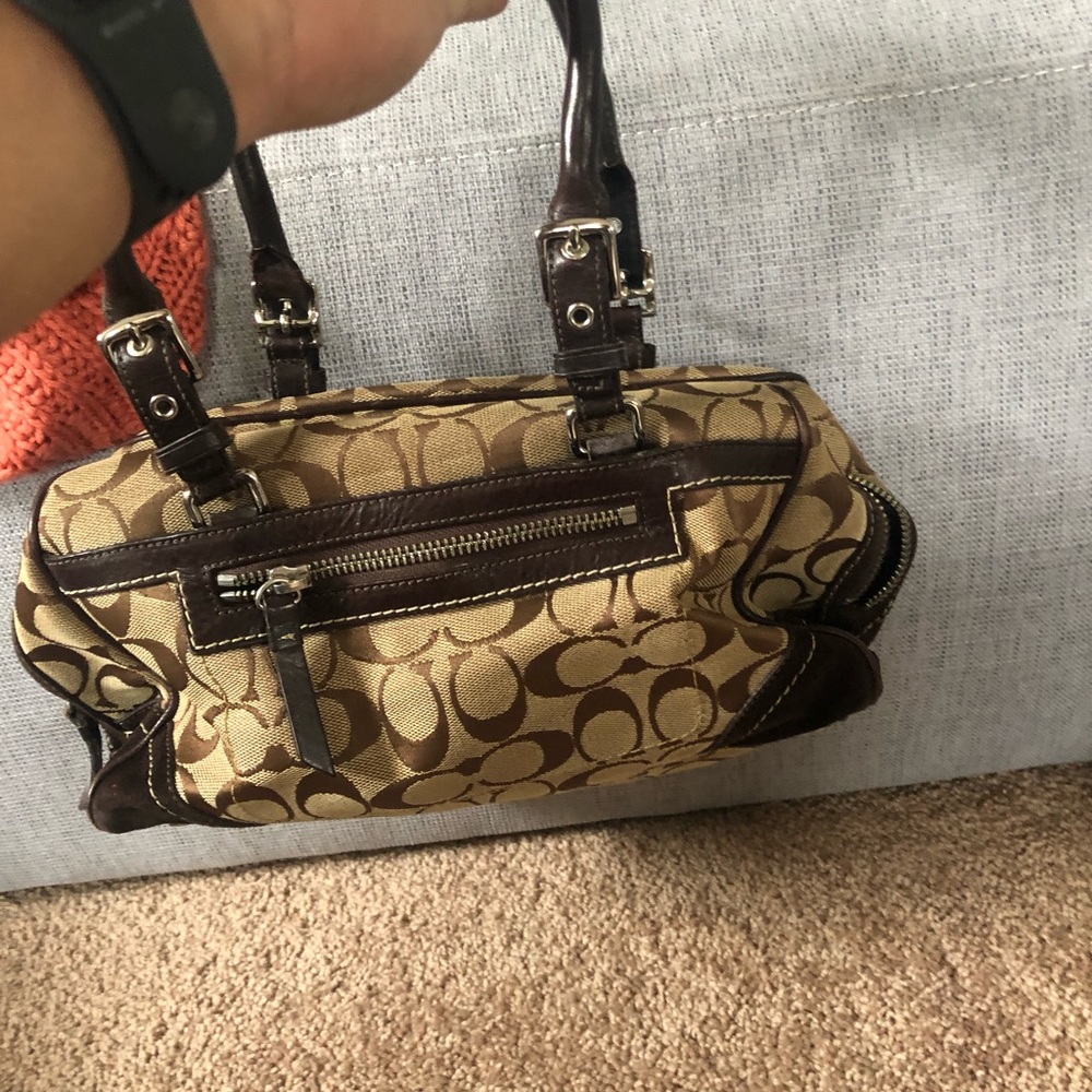 Coach Signature C, Snake And Red Stripe Handbag - Gem